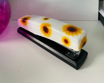 Glitter Sunflower Stapler and Tape Dispenser Set - Etsy