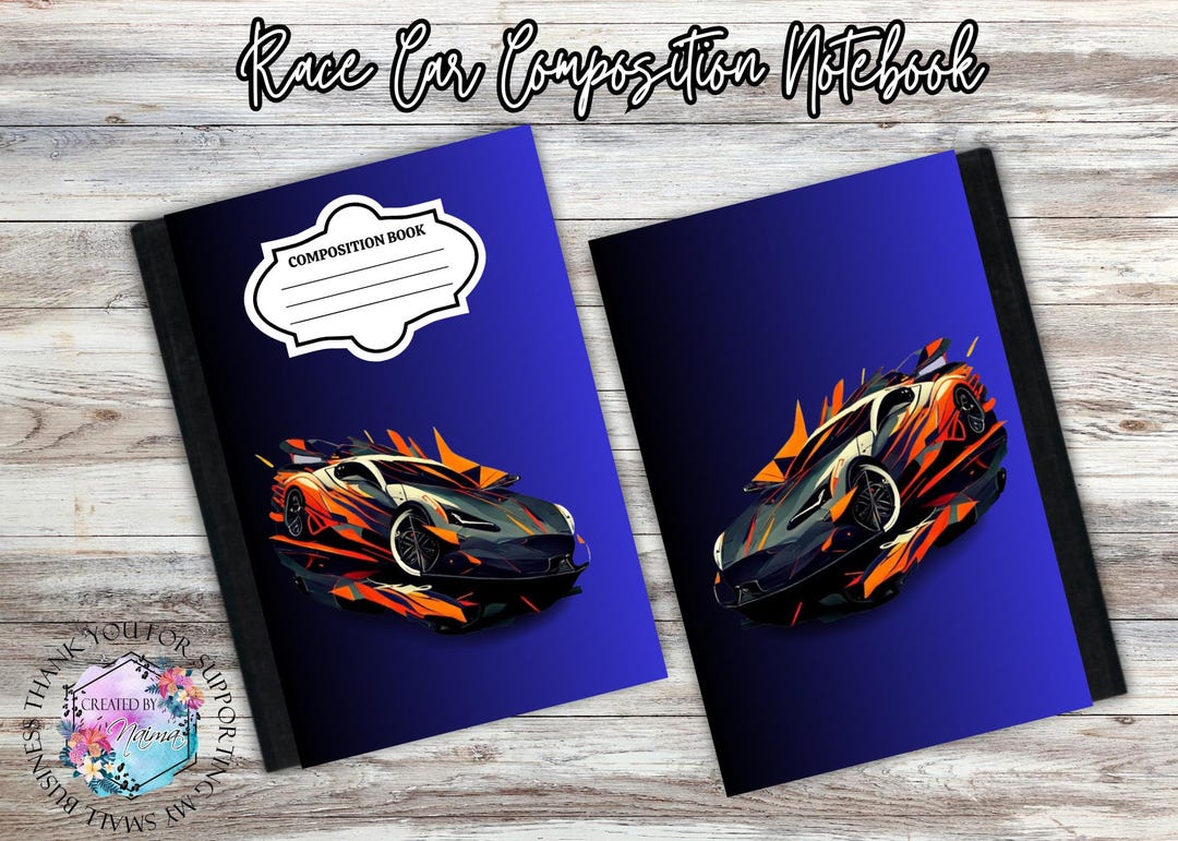 Personalizable Race Car Composition Notebook - Etsy