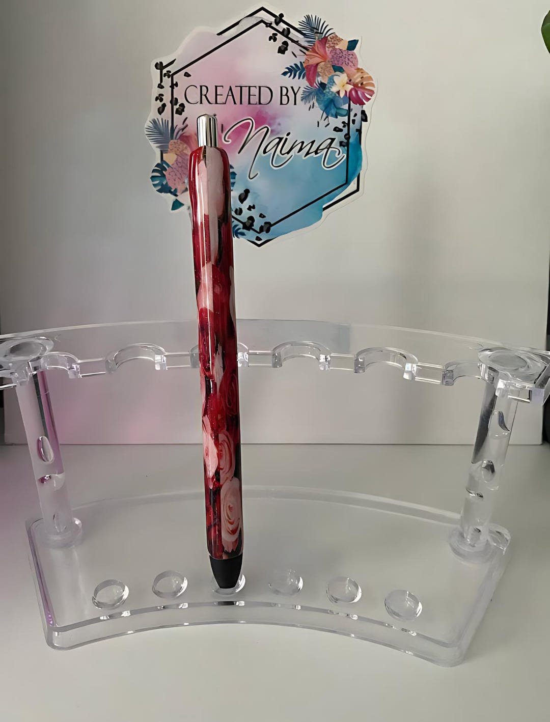 Refillable Red & Pink Roses Epoxy Gel Pen - Etsy