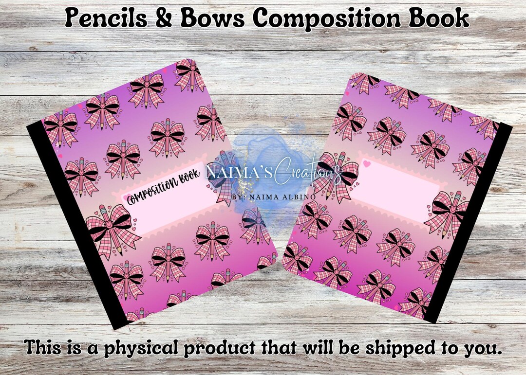 Personalizable Pencils and Bows Composition Book - Etsy