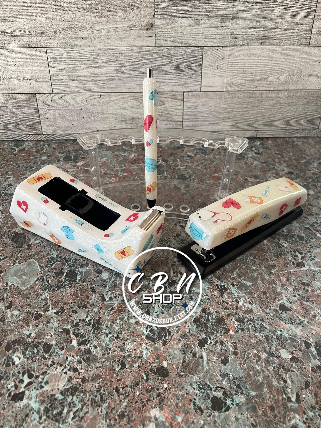 Nursing Glitter Epoxy Stapler, Tape Dispenser & Gel Pen | Teacher’s ...