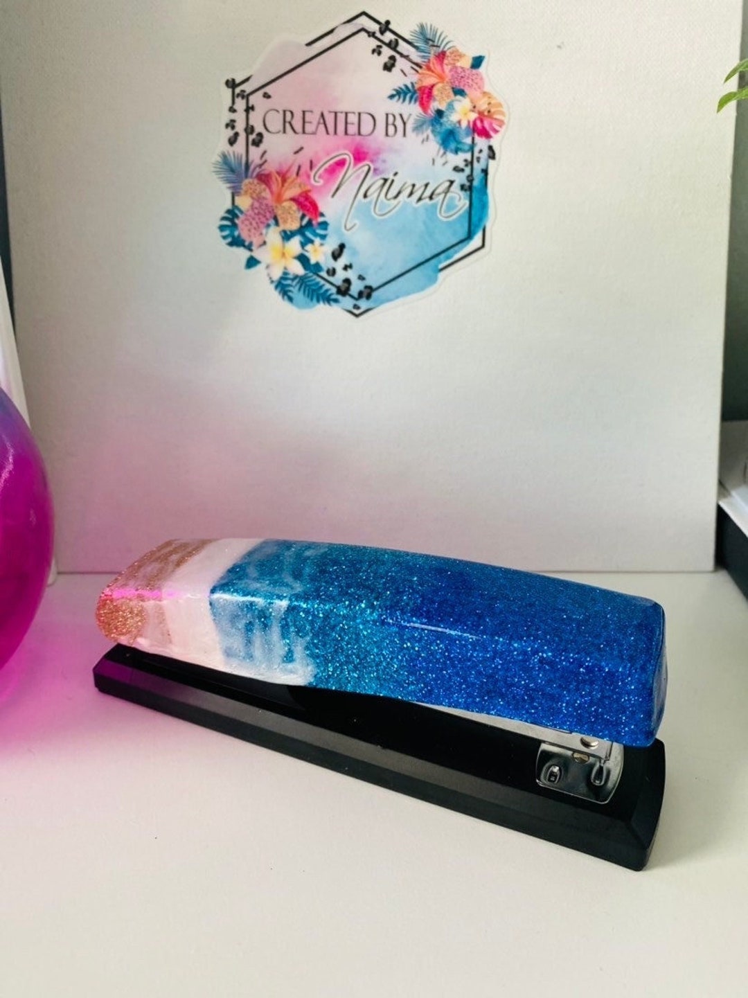 Beach Glitter Epoxy Stapler - Etsy