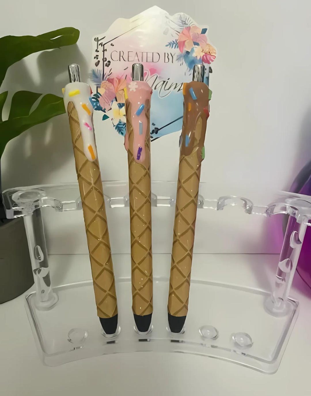 Refillable Ice Cream Waffle Cone Epoxy Pen - Etsy