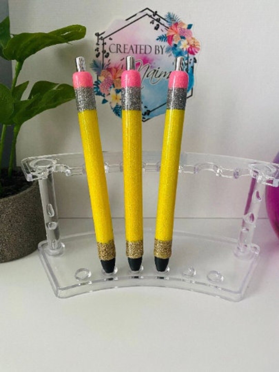 Refillable Pencil Theme Glitter Epoxy Pen - Etsy