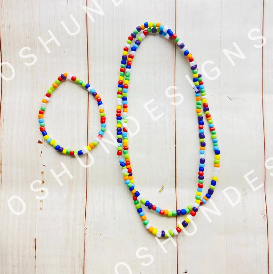 Eleke Orisha Santeria Stretch Necklace & Bracelet, Protection Evil ...
