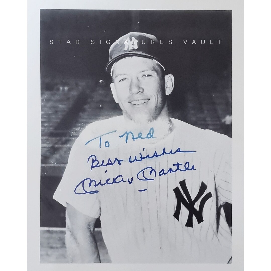Mickey Mantle Autographed Photo Authentic Signature With COA Baseball ...