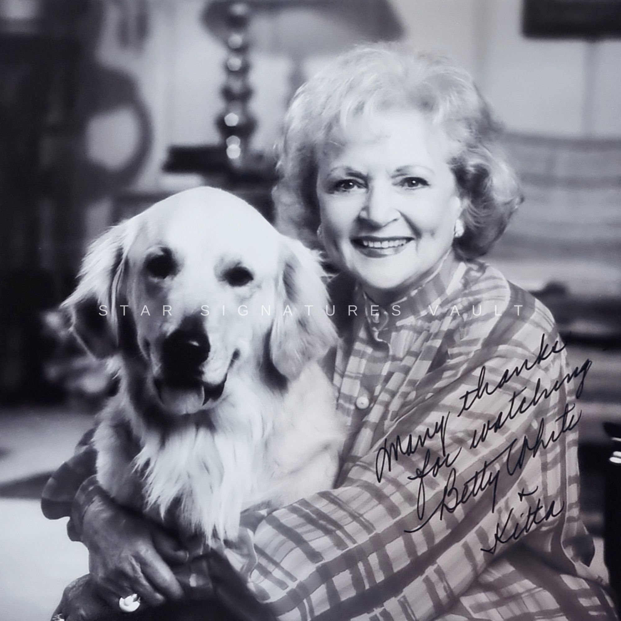 Personally Autographed Vintage Photo Betty White With Dog Exclusive ...