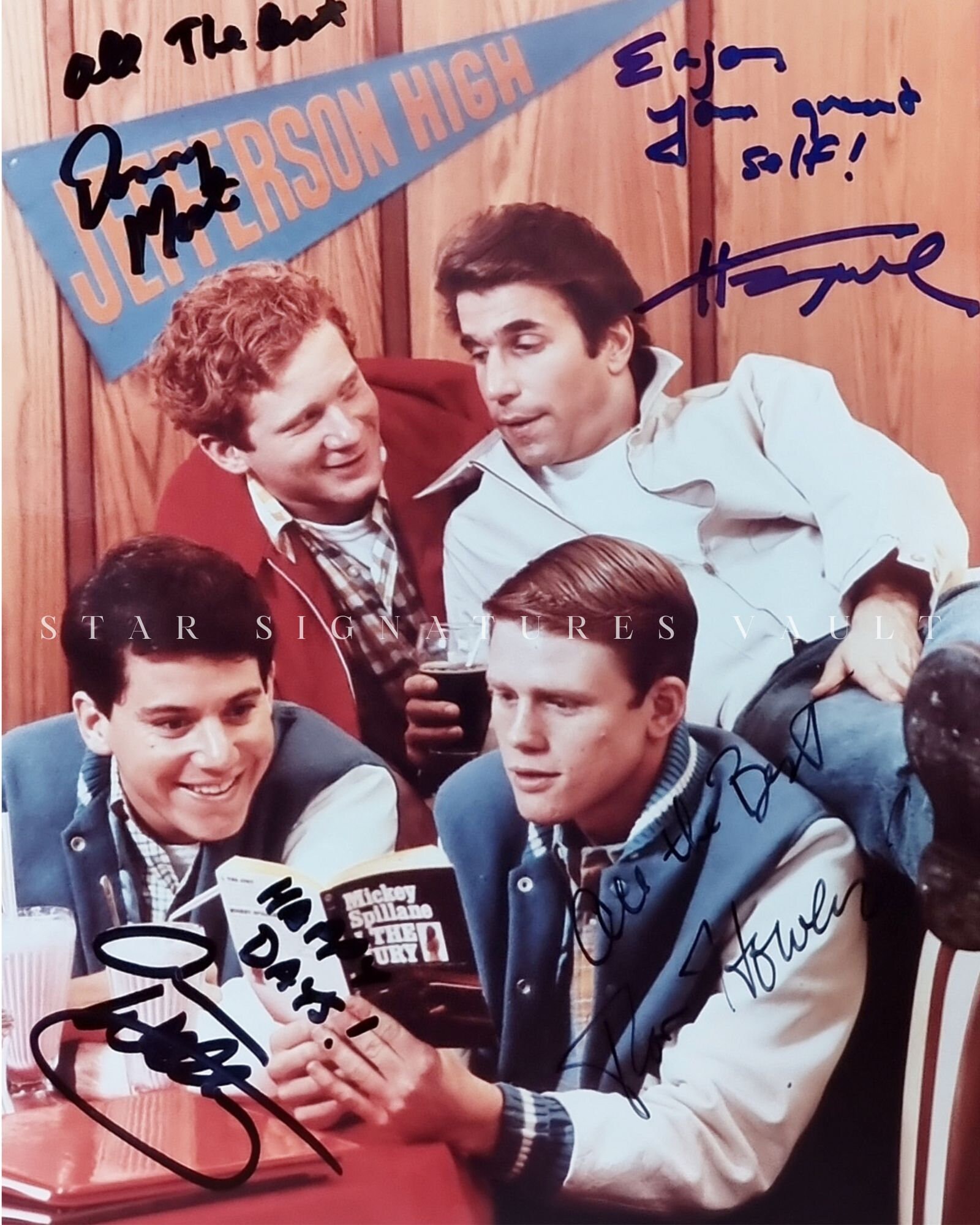 4 Cast Signed 'happy Days' Poster Genuine Signatures With COA TV ...