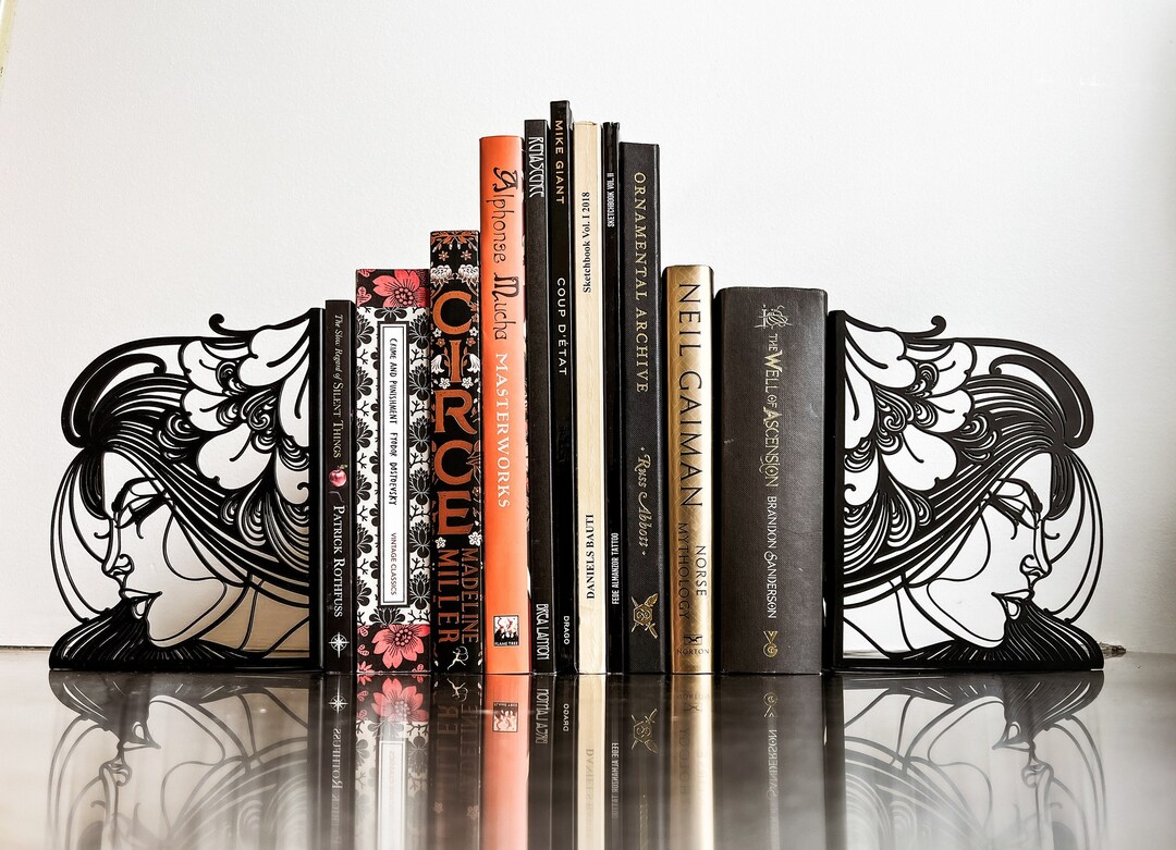 Steel Art Nouveau Bookends Double Sided - Etsy