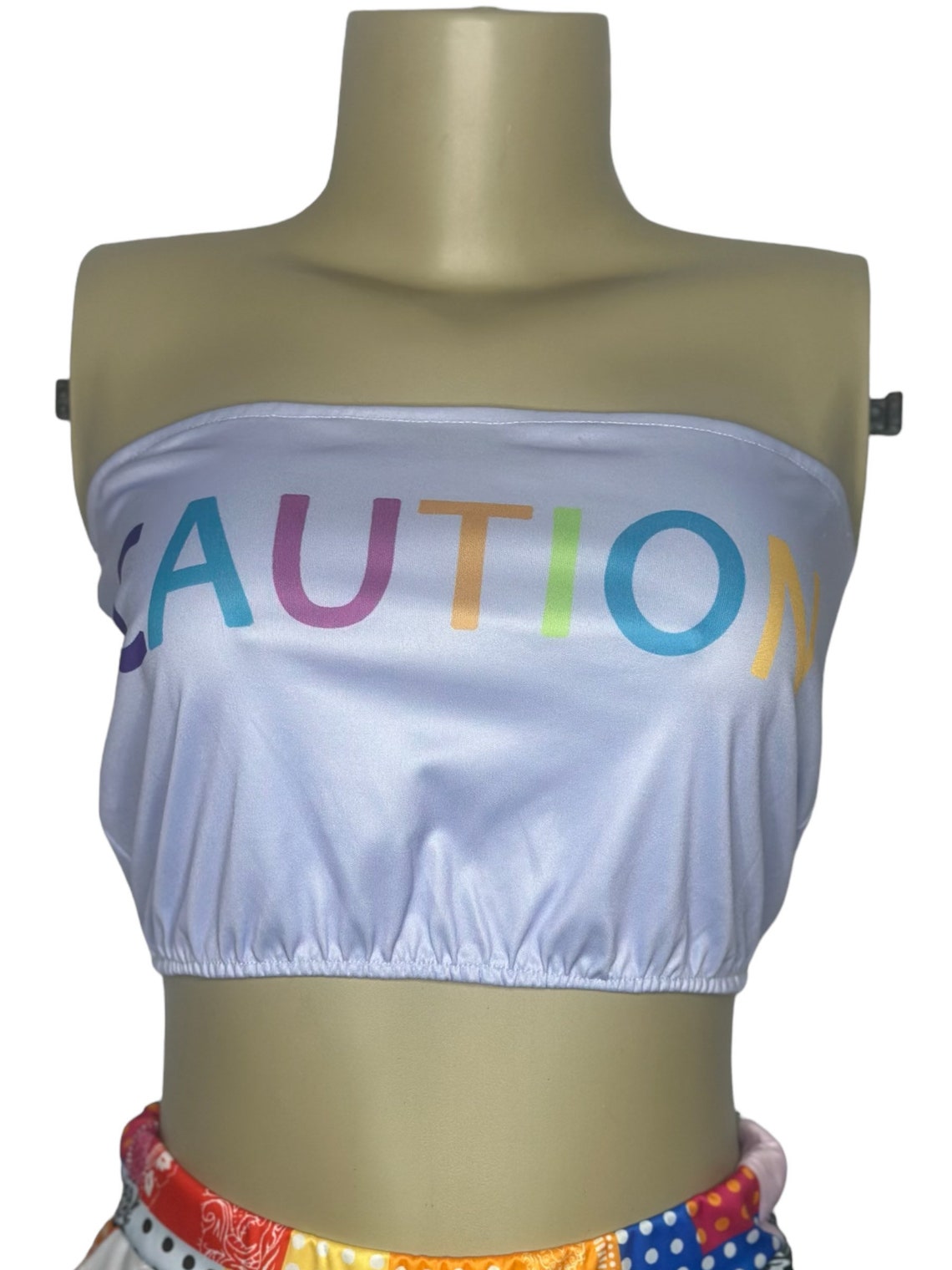 Graphic Tube Top and Patchwork Drawstring Shorts Two Piece Short Set - Etsy