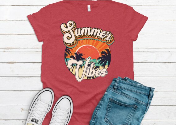 Summer Vibes Shirt Palm Trees Shirt Vacation Shirt Beach | Etsy