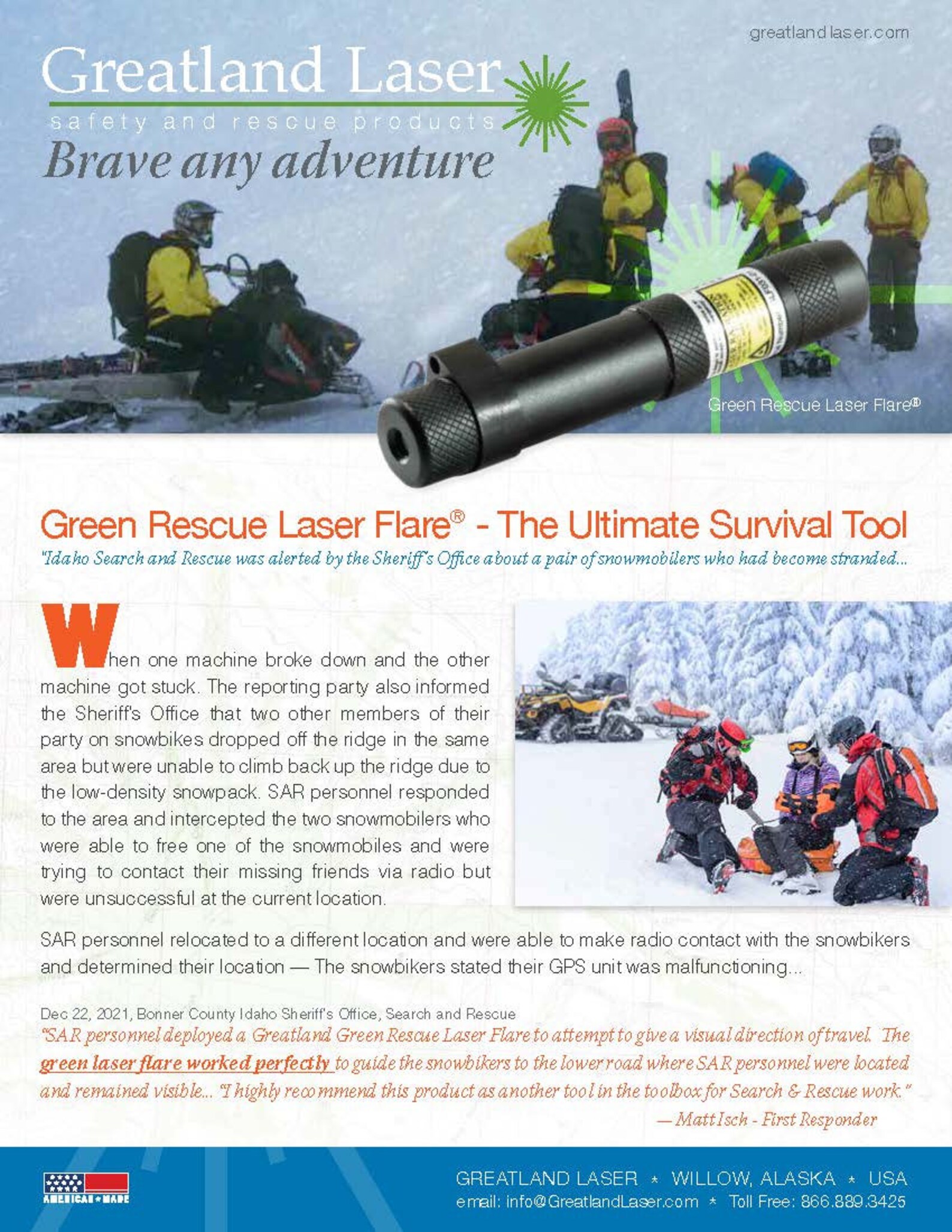 Rescue Laser Flare® Green Emergency Signaling Device - Etsy