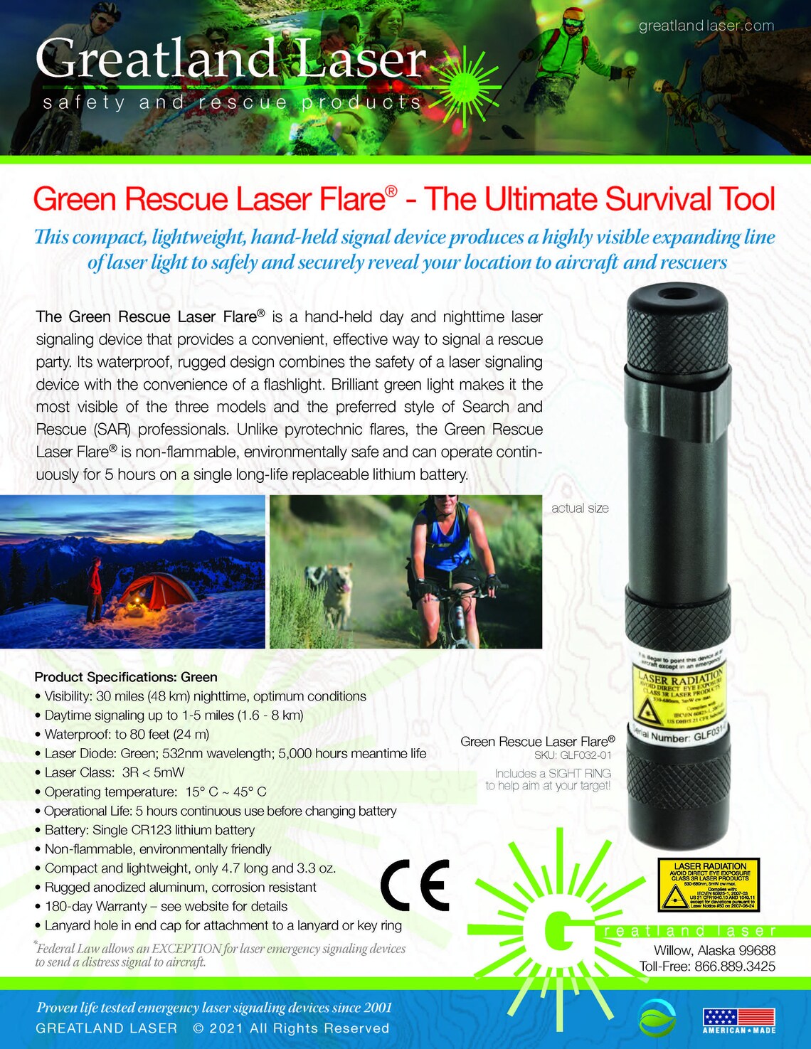 Rescue Laser Flare® Green Emergency Signaling Device - Etsy
