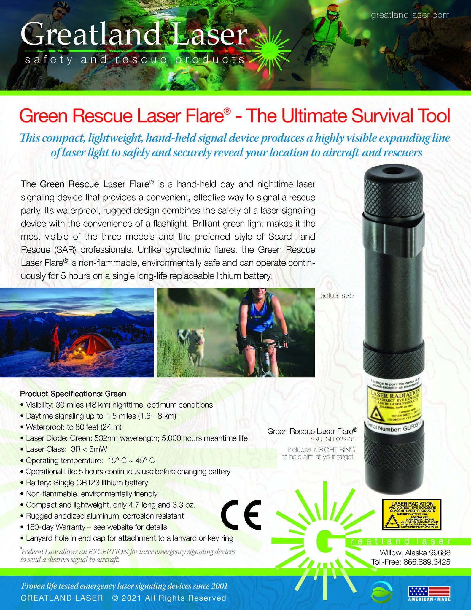 Rescue Laser Flare® Green Emergency Signaling Device - Etsy