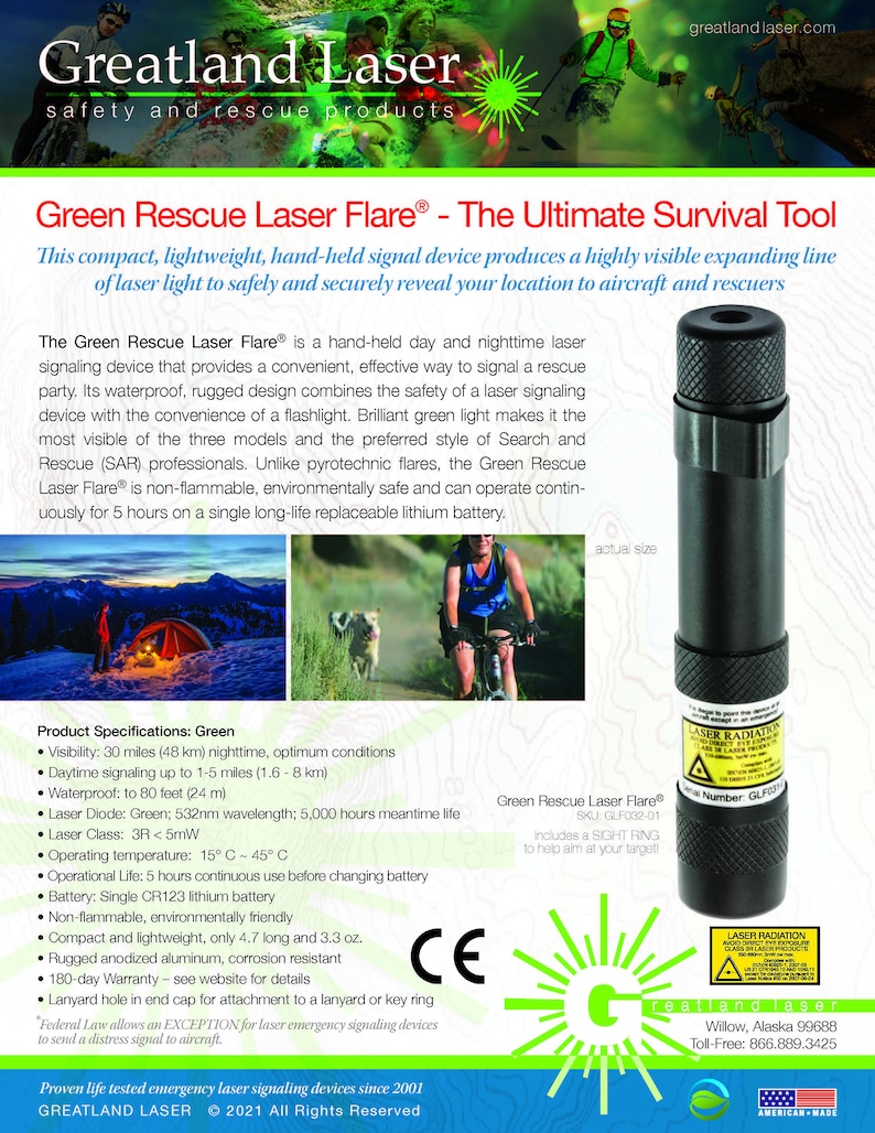 Rescue Laser Flare® Green Emergency Signaling Device - Etsy