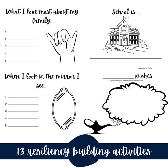 Resiliency Building Coloring Page Activities 11 Sheets | Etsy