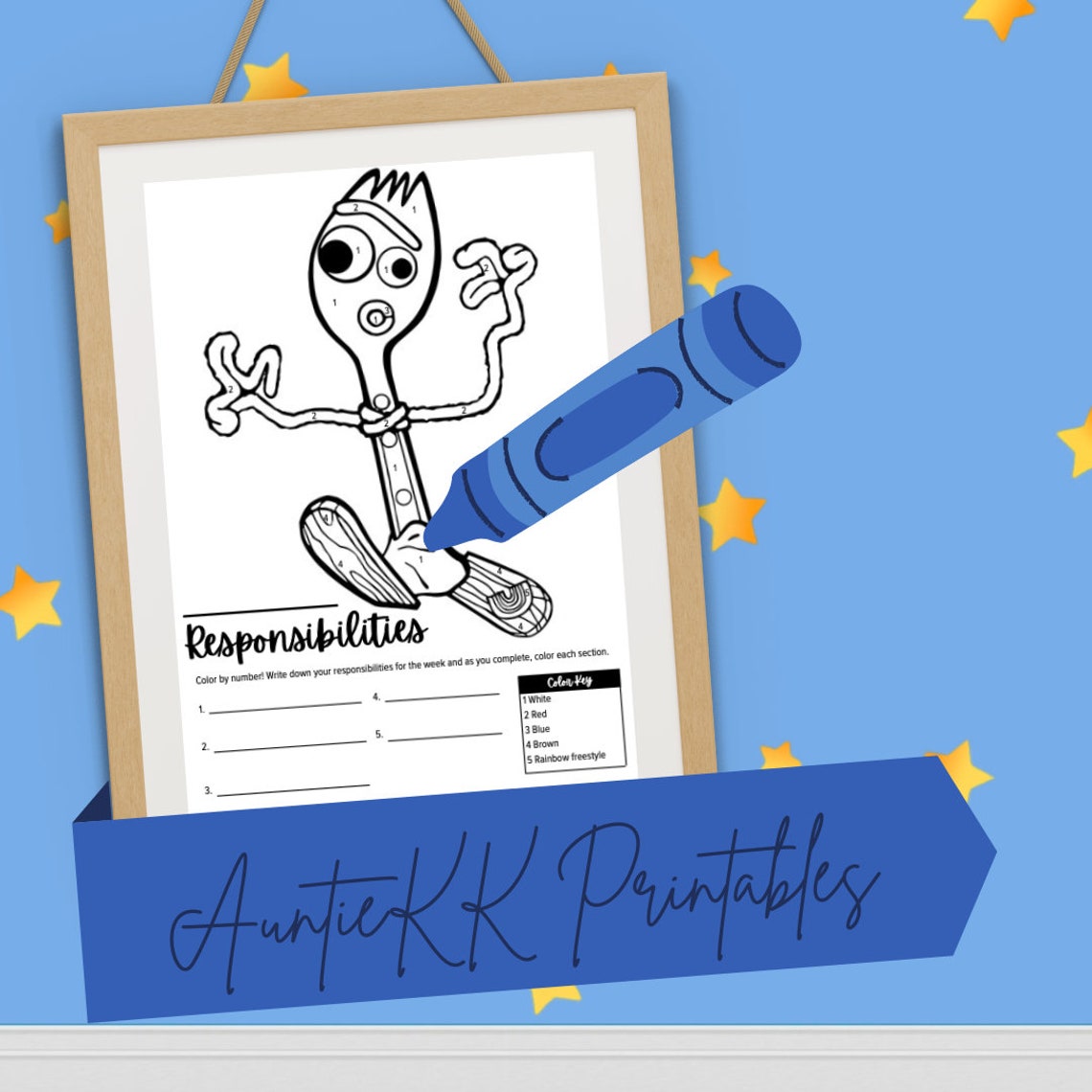 Responsibility Chart Color by Numbers, Toy Story Pages (4) - Etsy