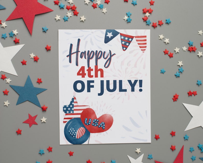 4th of July Gift Tag | USA Printable | Independence Day Gift Tag | Kids ...