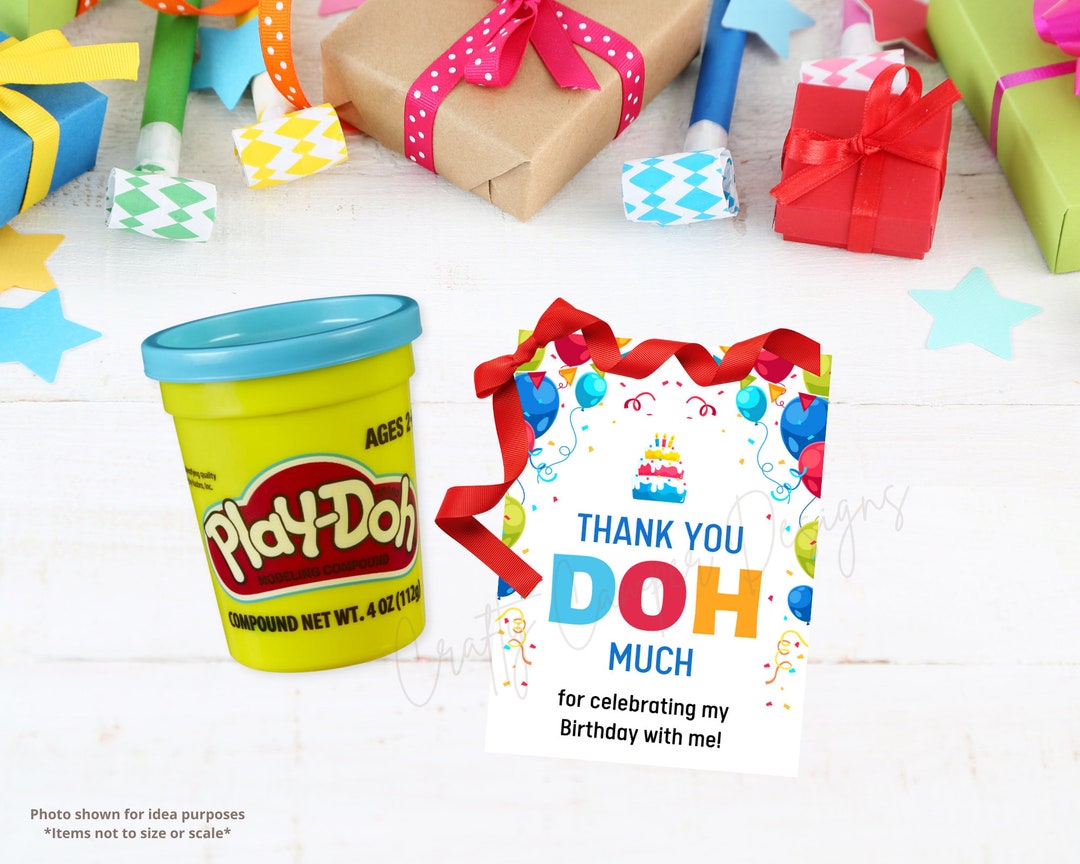 Kids Birthday Gift Tag | Play DOH Birthday Gift Tag | Thank You DOH ...