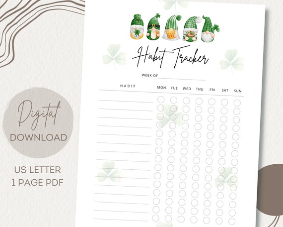Weekly Habit Tracker March Habit Tracker Printable Habit | Etsy