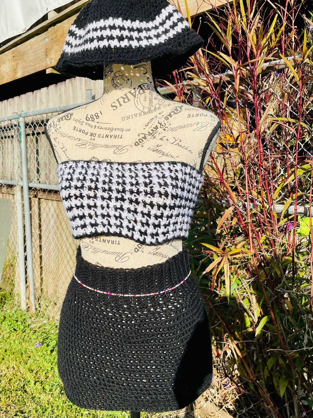 Crochet Houndstooth Set - Etsy