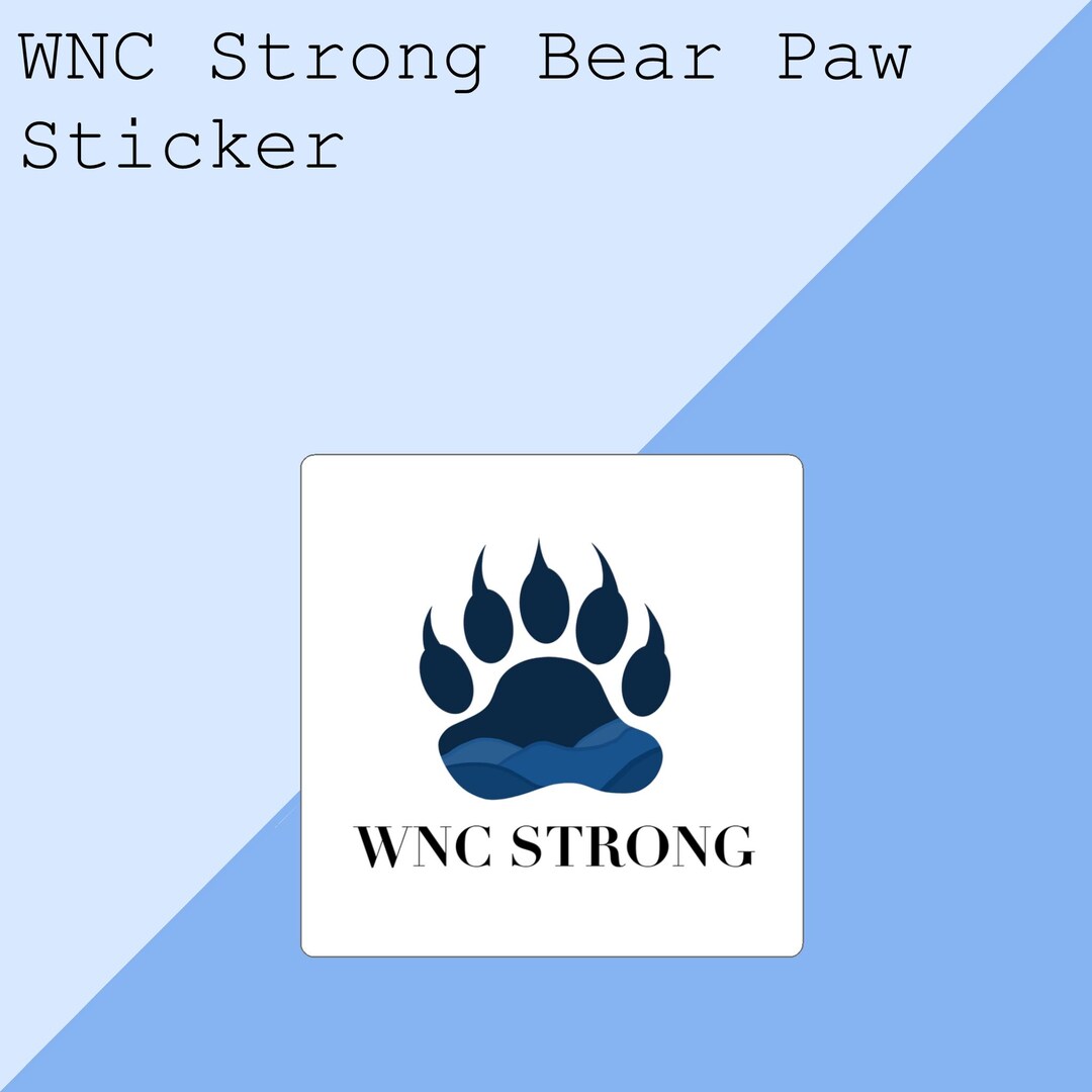 WNC Strong Bear Paw Kiss-cut Sticker - Etsy