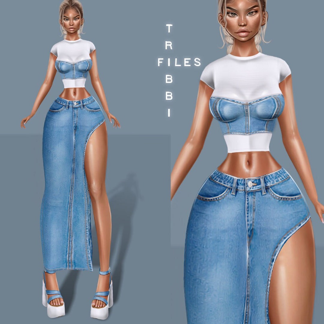 IMVU Margo Outfit // Polygon Body Mesh / Lalov Shoe Mesh - Etsy