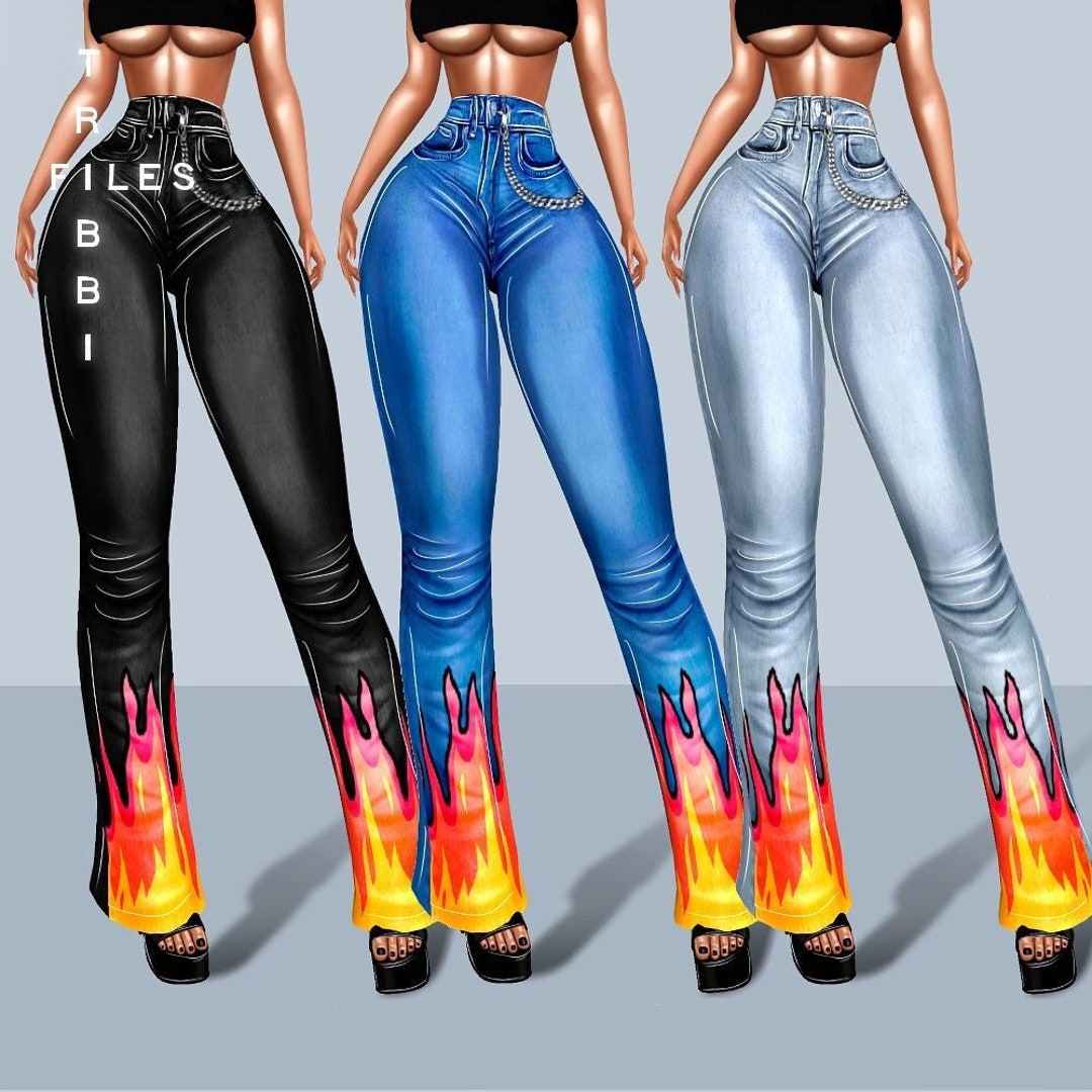 IMVU Rebel Flares // Jeans / Sis3d VXL-VS Mesh - Etsy