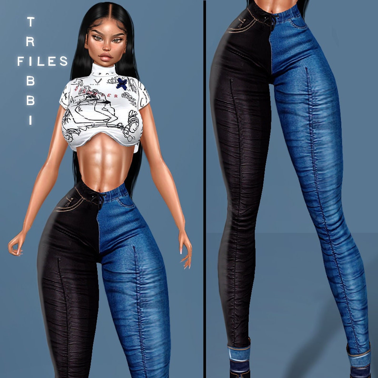 IMVU Mala Outfit // Aquarianprincess Top Mesh // Sis3d Bottom Mesh // Drixy Boot Mesh - Etsy
