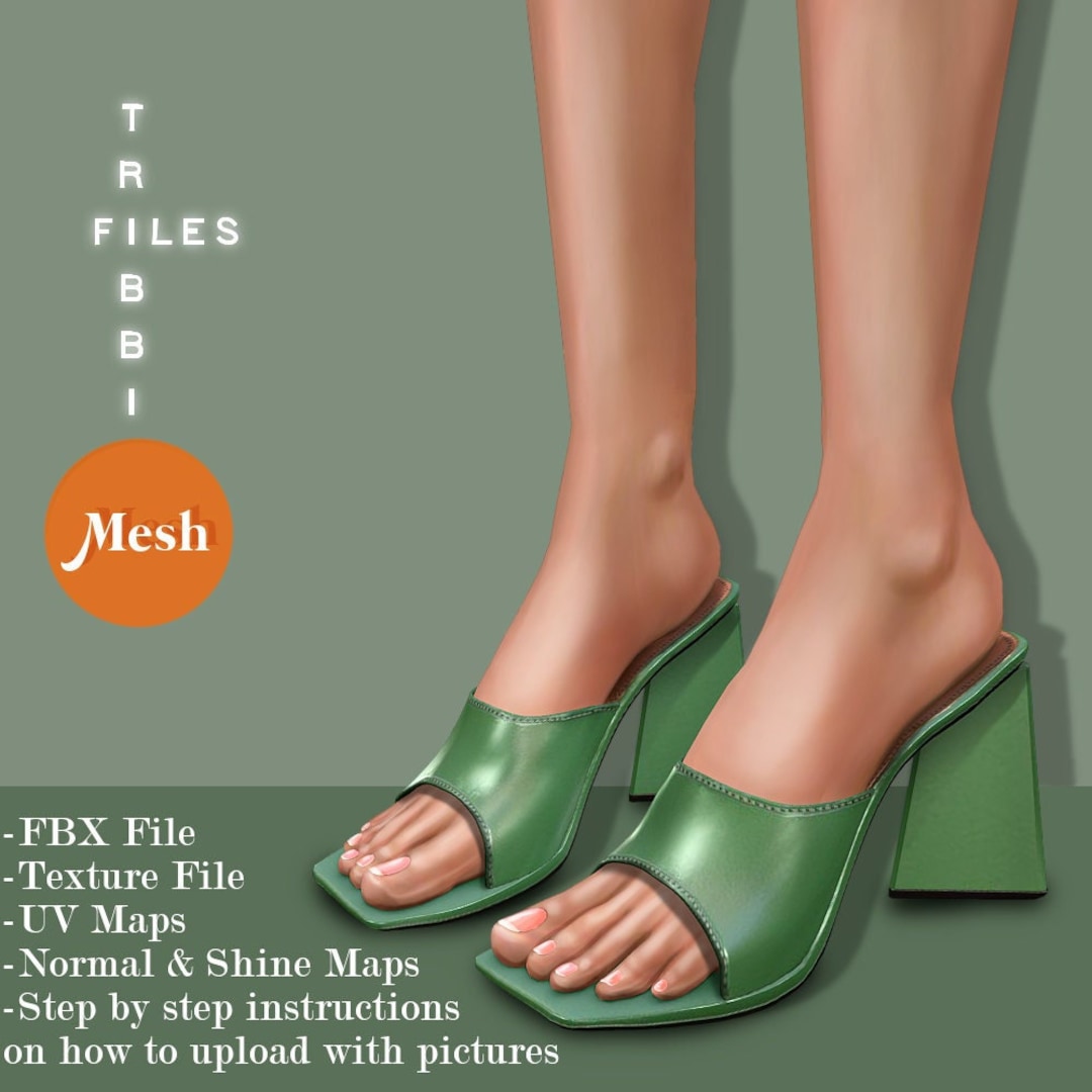 IMVU MESH FILE: Trilogy Block Heels - Etsy