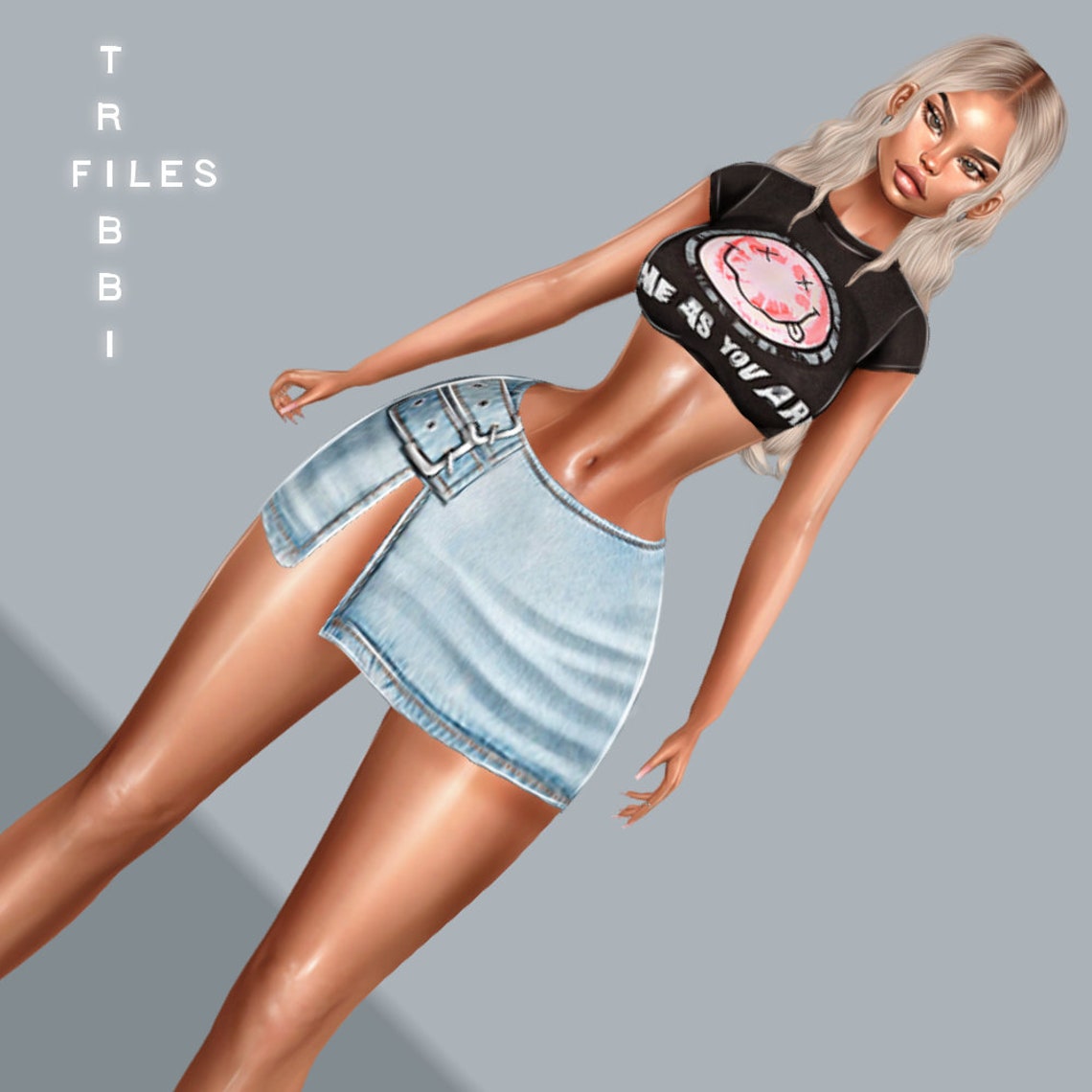 IMVU Retta Outfit // Polygon Body Mesh / Lalov Shoe Mesh - Etsy