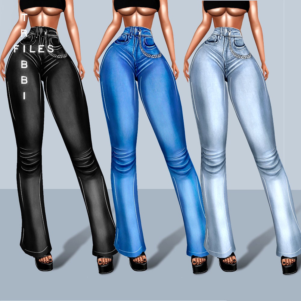 IMVU Rebel Flares // Jeans / Sis3d VXL-VS Mesh - Etsy