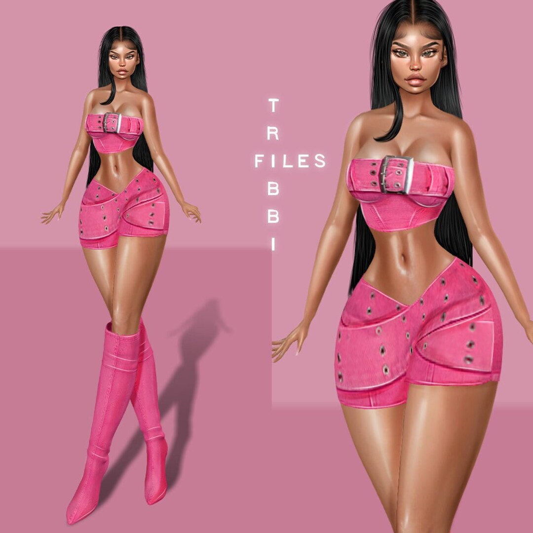 IMVU Annika Outfit // Polygon Body Mesh / Enoc Boot Mesh - Etsy
