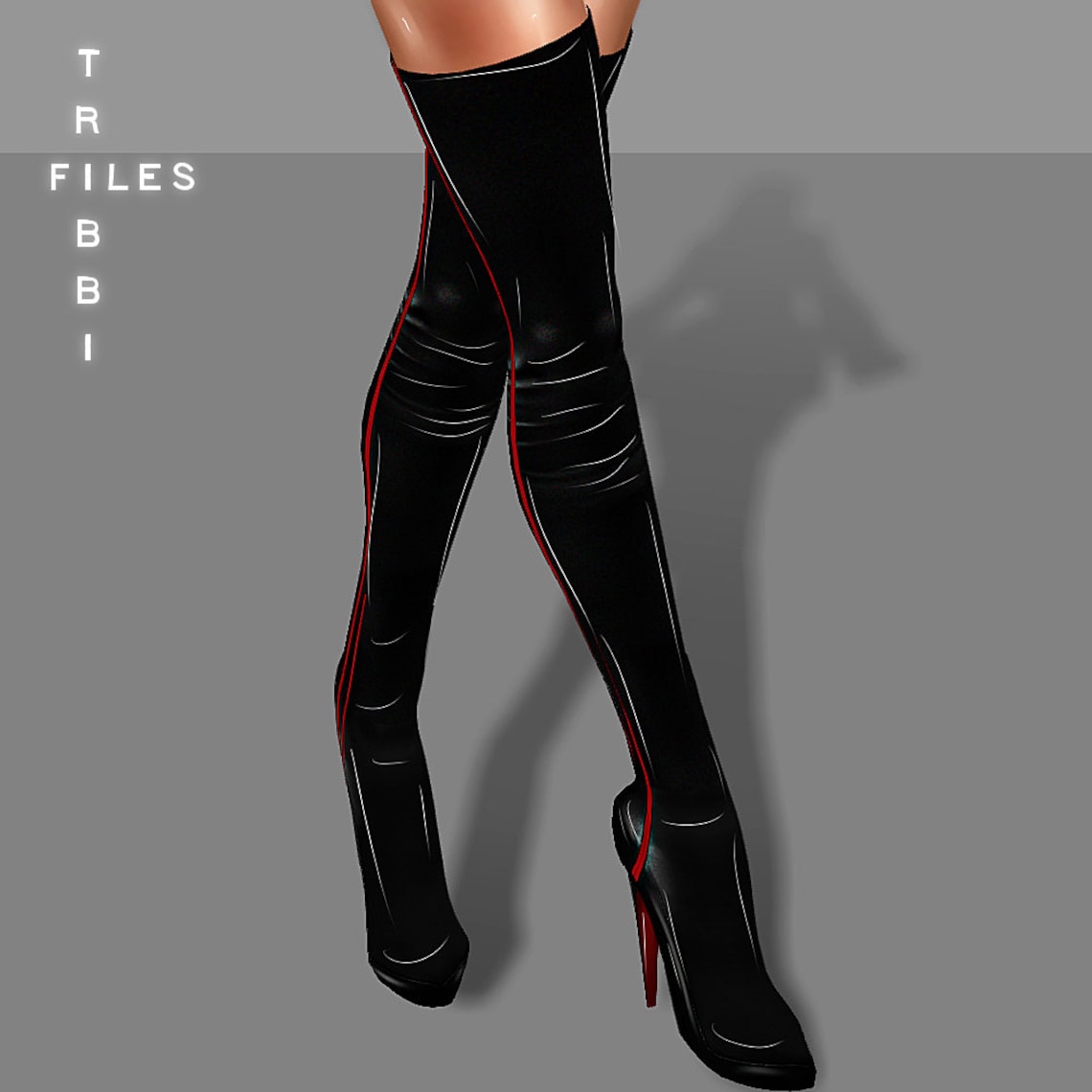IMVU Freema Outfit // Dress & Boots Wiing Mesh / Choker Habrupt Mesh - Etsy