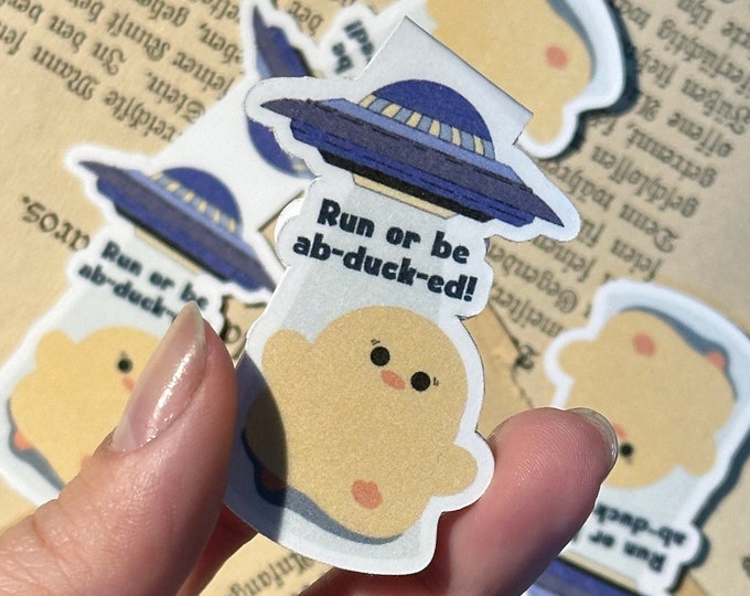 Chick Duck With Knife Magnetic Bookmark, Duck Meme Bookmarks, Handmade ...