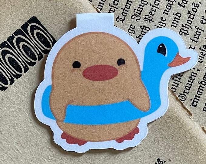 Chick Duck With Knife Magnetic Bookmark, Duck Meme Bookmarks, Handmade ...