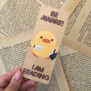 Be Aware Duck Bookmark | Bookish, Duck Lover, Reader Gift, Laminated ...