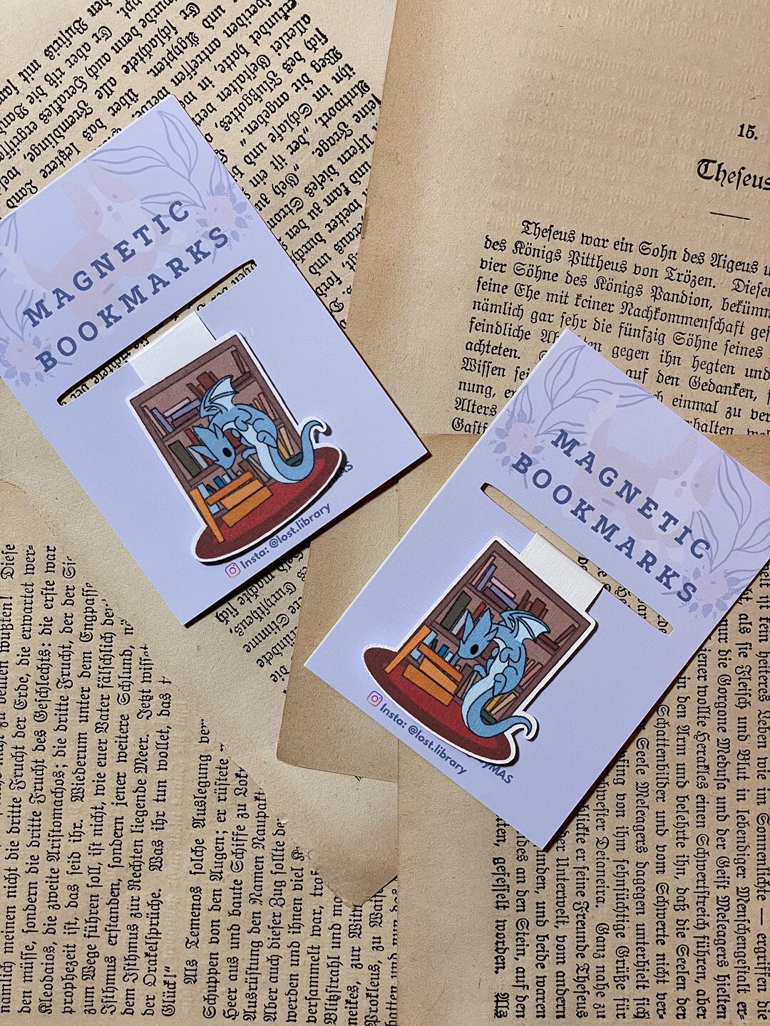 Dragon and Books Magnetic Bookmark - Cozy Fantasy Bookish Gift ...