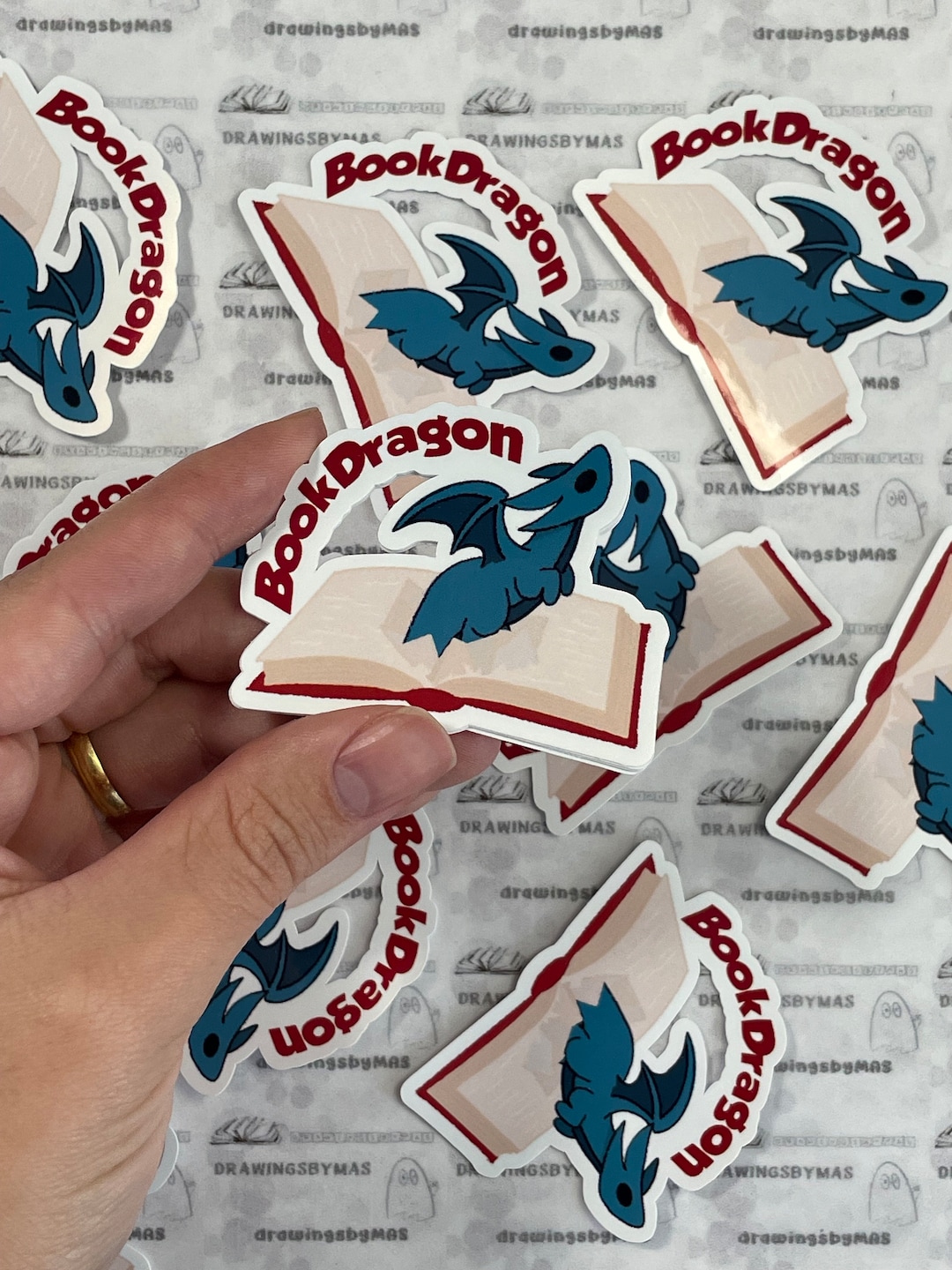 Book Dragon Glossy Vinyl Sticker, Bookworm Gift (indoor Use) - Etsy