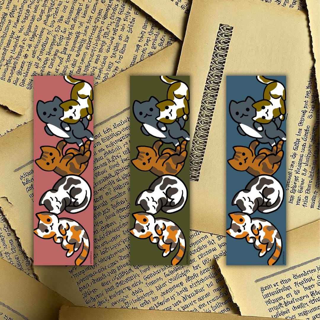 Autumn Cats Bookmark Set – Kawaii Printable Bookmarks (digital Download ...