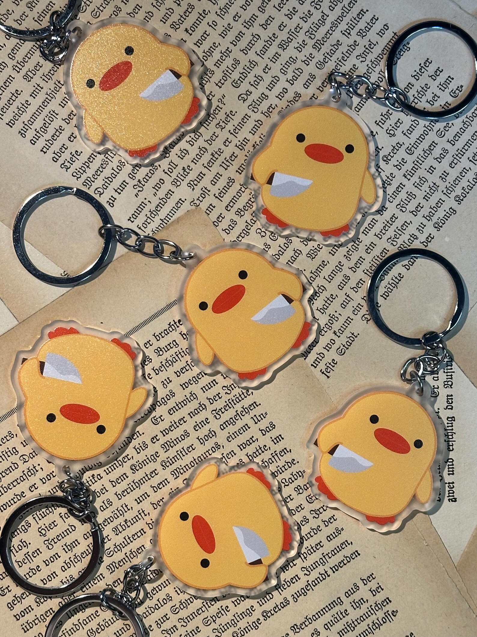 Frosted Duck Keychain: Matte Book Charm, Bookish Accessory - Etsy