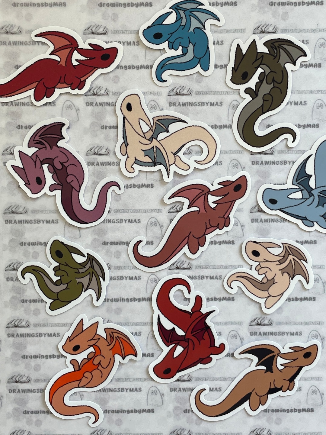 Autumn Dragon Sticker Pack: Glossy Fantasy Vinyl Stickers - Etsy