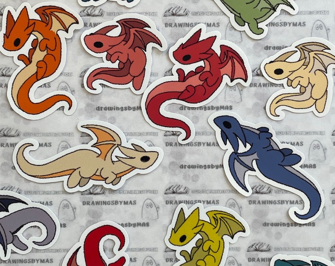 Dragon Color Palette Sticker Pack | Glossy Vinyl Sticker, Fantasy ...