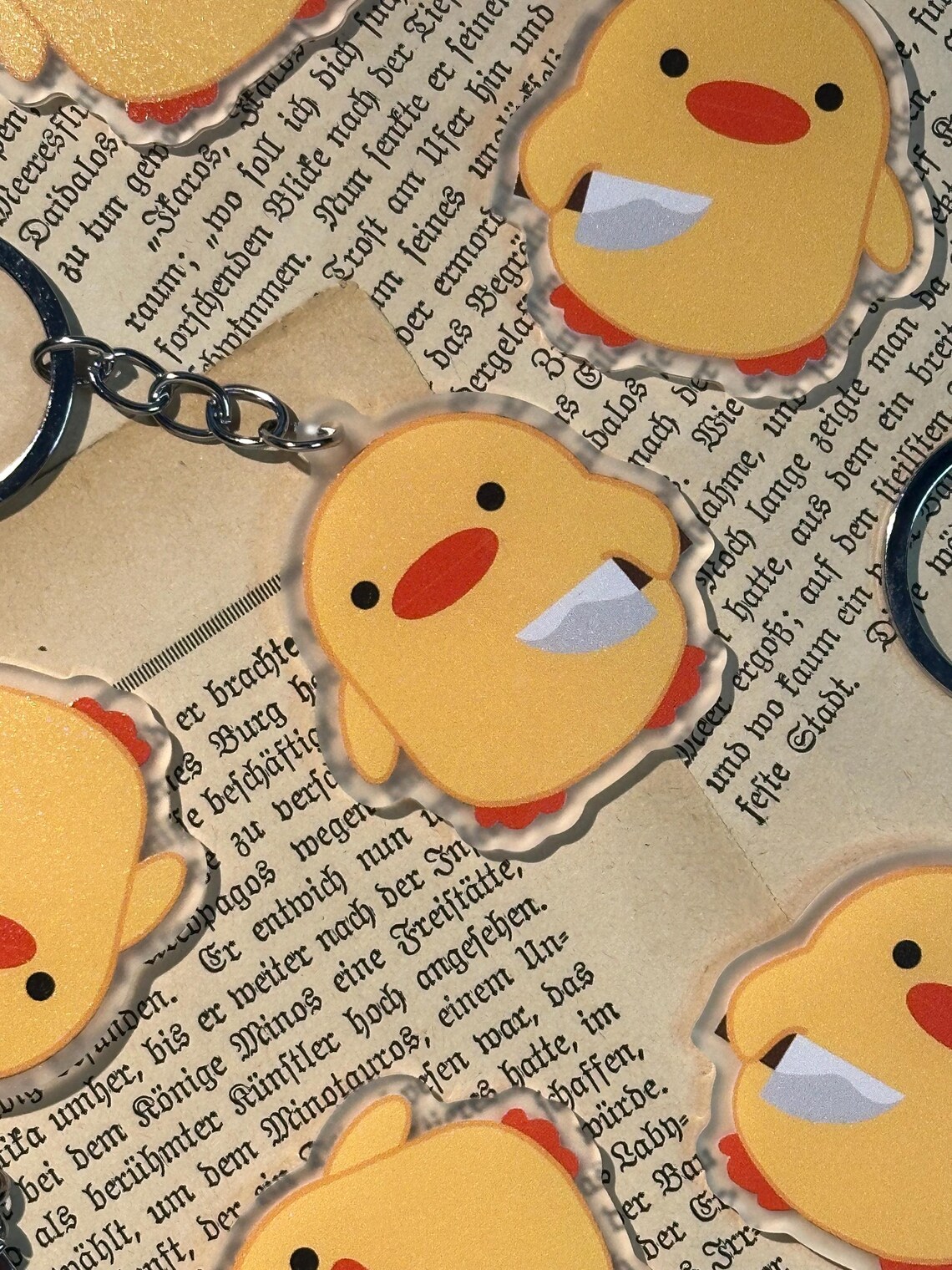 Frosted Duck Keychain: Matte Book Charm, Bookish Accessory - Etsy
