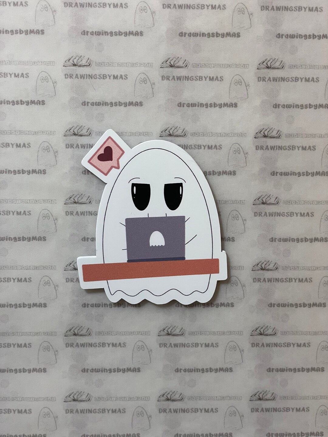 Computer Ghost Sticker, Spooky Ghost, Nerdy Vinyl Sticker, Laptop, Boo ...