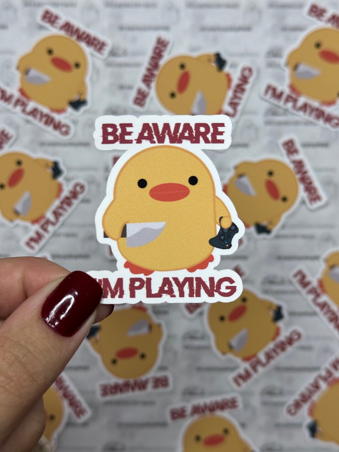Gamer Duck Sticker: Funny Meme, Matte Vinyl - Etsy