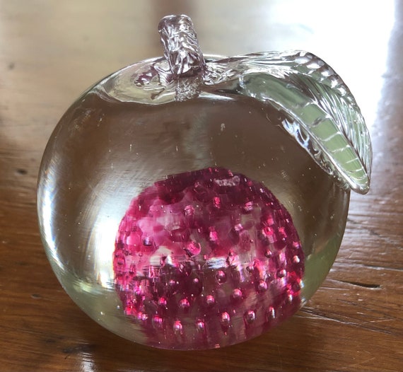 Art Glass Apple Paperweight | Etsy
