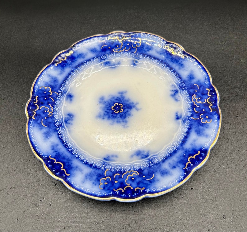 Flow Blue, Kelvin, Alfred Meakin Porcelain Bread and Butter Plates With ...