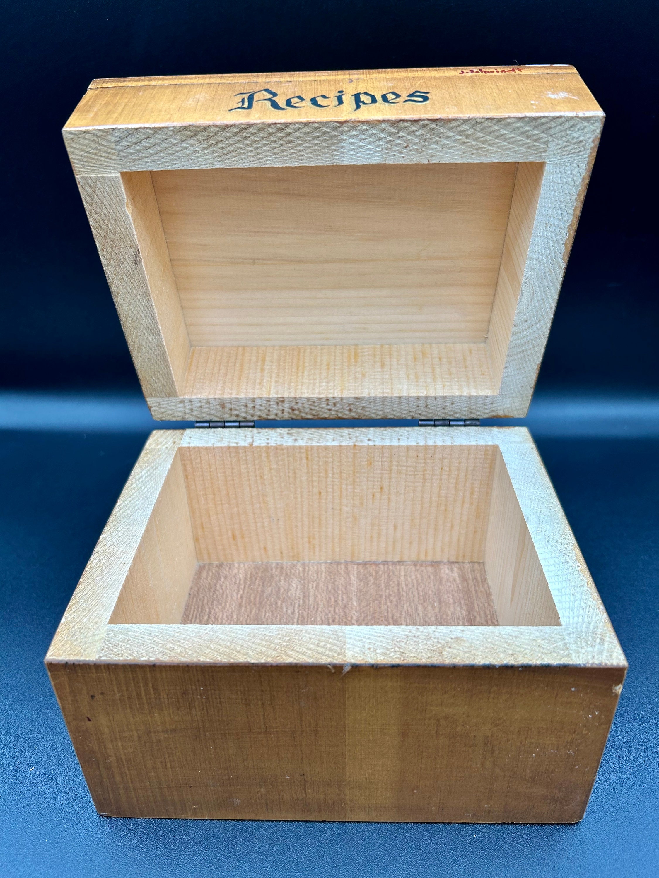 MCM Wooden Hand Painted Recipe Box With Hinged Lid - Etsy