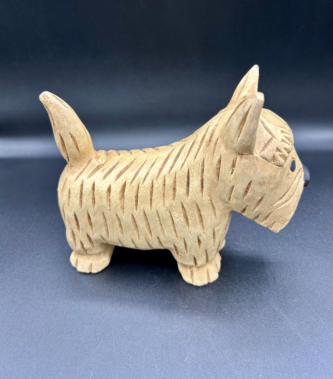 Wooden Carved Scottish Terrier Dog - Etsy